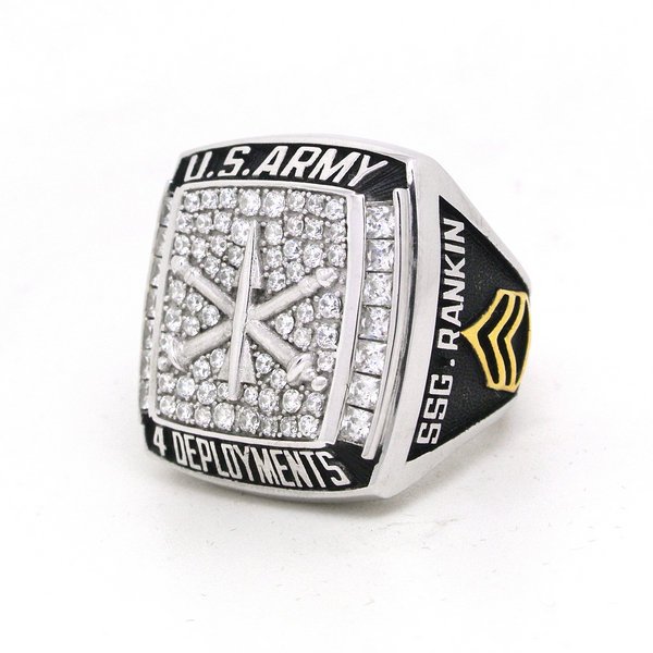 U.S. Army 4 Deployments Ring - Custom Champion Ring
