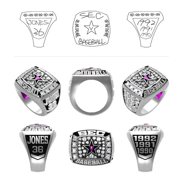LSU Tigers Baseball SEC Championship Ring - Custom Champion Ring