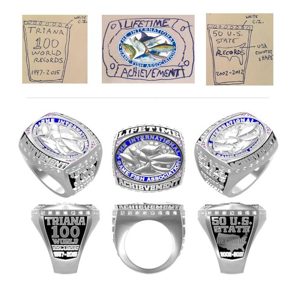 International Game Fish Association Lifetime Achievement ring - Custom ...